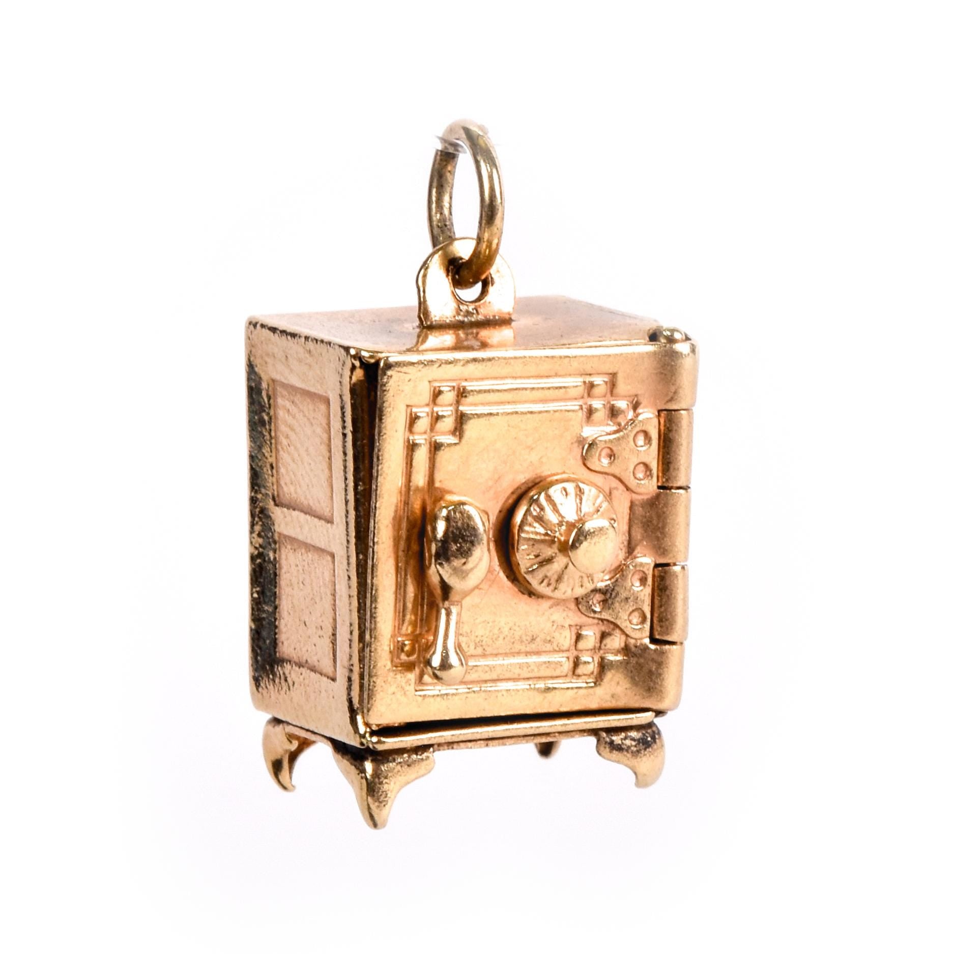14K Gold Vault Pendant with Emergency Dollar and Locking Door – Good's ...